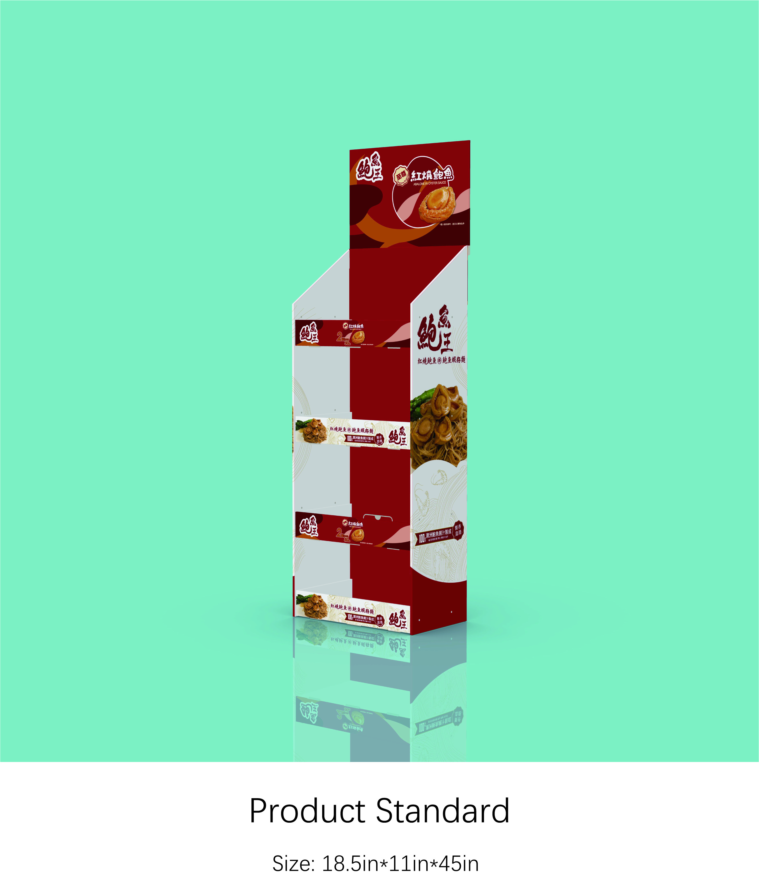 POS Paper Display Stand 4 Rak Rak Display Bergelombang Untuk Makanan Saus